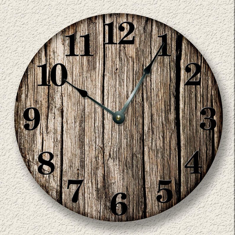 Rustic Barn Wood Wall Clock: Silent Farmhouse Decor (10.5") - Etsy