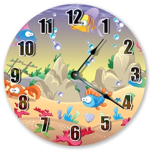10.5" Under the Sea Clock - Kids Clock - Living Room Clock - Large 10.5 ...