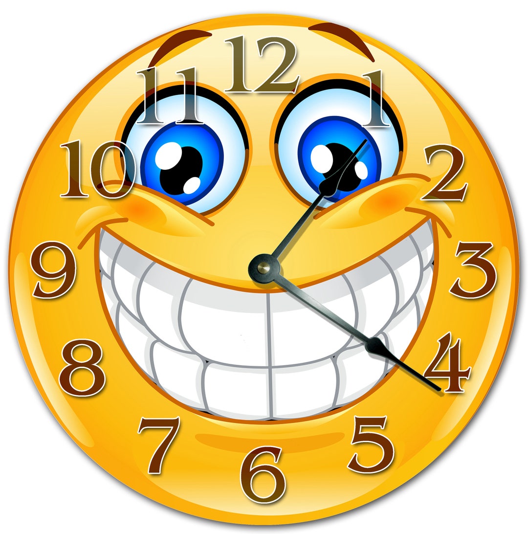 Smiling Face Clock: 10.5" Silent Wall Decor - Etsy