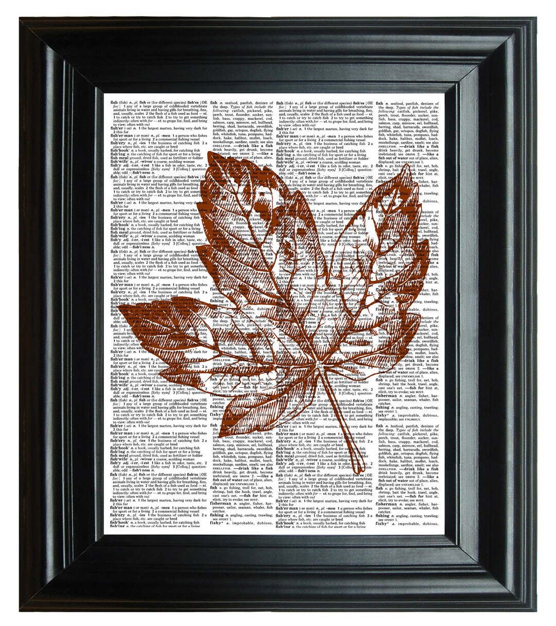 VINTAGE DICTIONARY PRINT, Dictionary Page, Maple Leaf Vintage Print ...