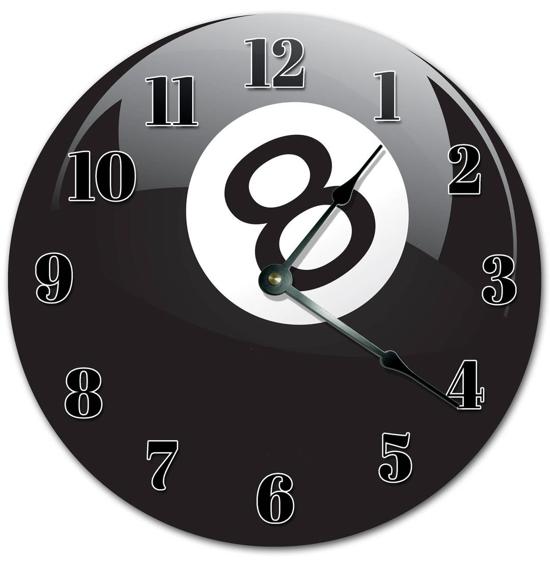 10.5" 8 BALL Clock - Living Room Clock - Large 10.5" Wall Clock - Home ...