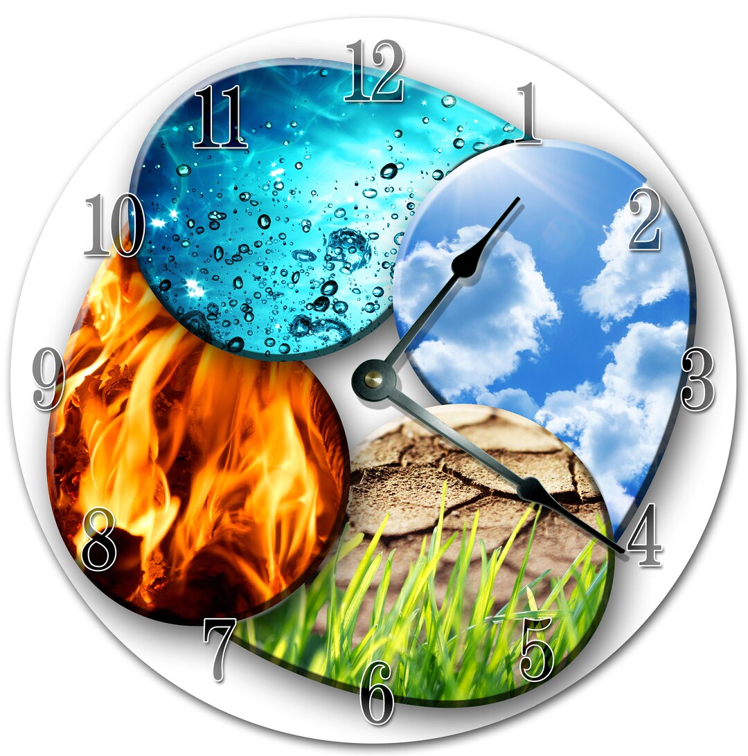 10.5 the FOUR ELEMENTS Clock Living Room Clock Large - Etsy