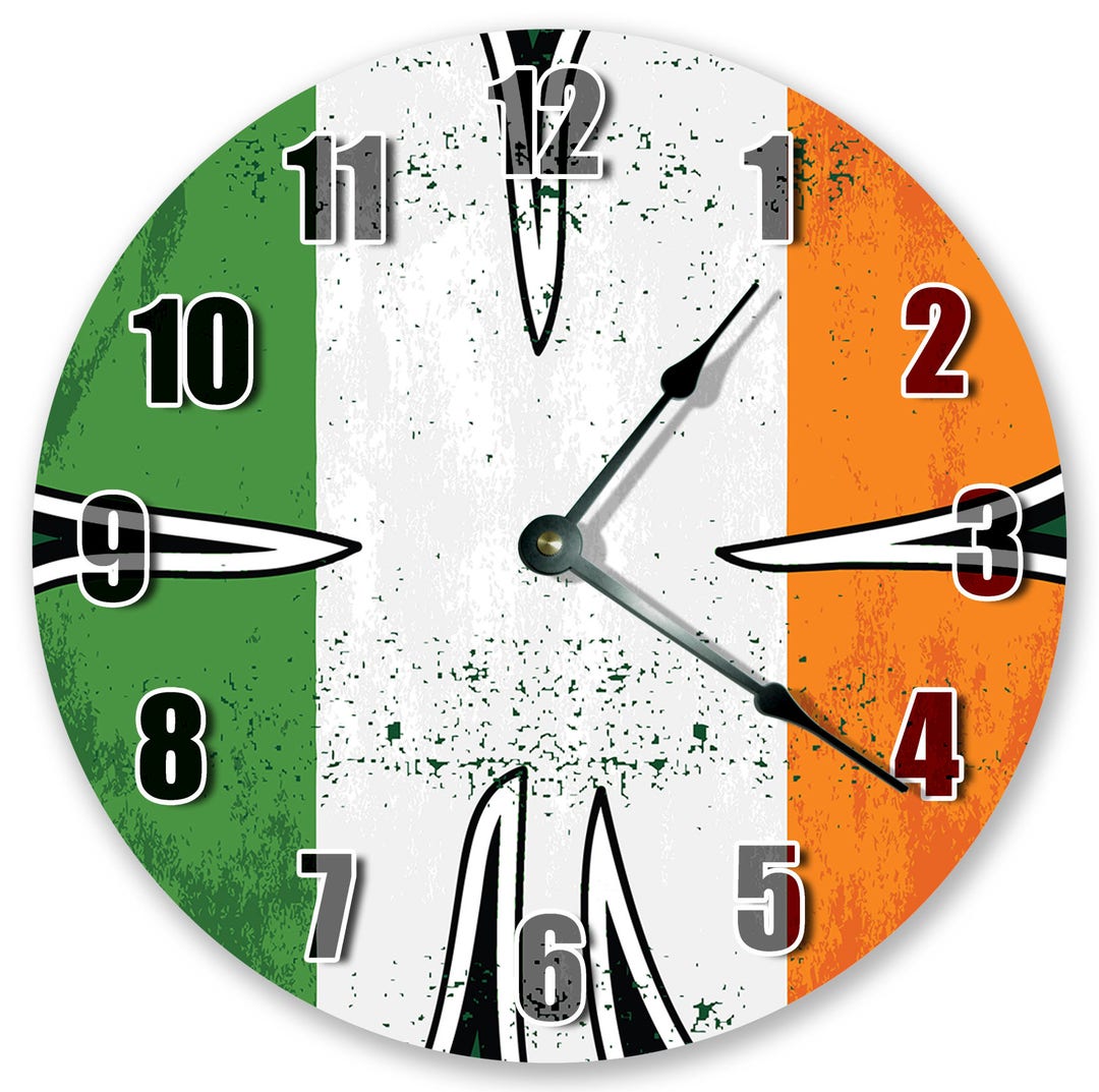 10.5 Irish Color Clock Proud Irish Clock Living Room Clock Large 10.5 ...