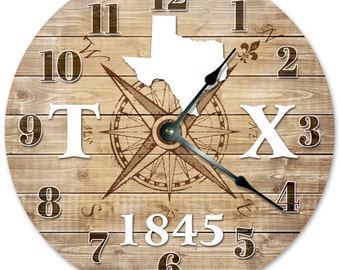 Rustic Texas Wall Clock - Etsy