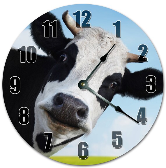 10.5 STARING COW Clock Living Room Clock Large | Etsy