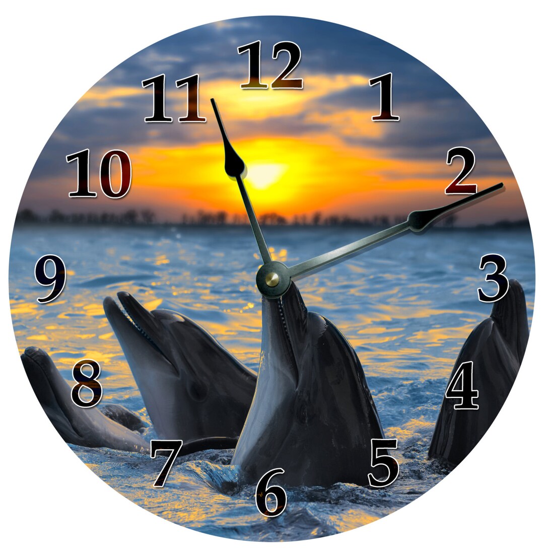 SINGING DOLPHINS CLOCK Extra Large 15 Wall Clock 2101-16 - Etsy