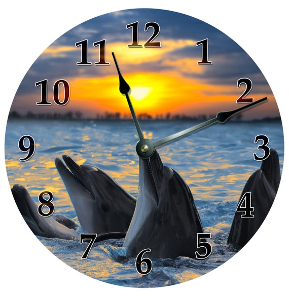 SINGING DOLPHINS CLOCK Extra Large 15 Wall Clock | Etsy