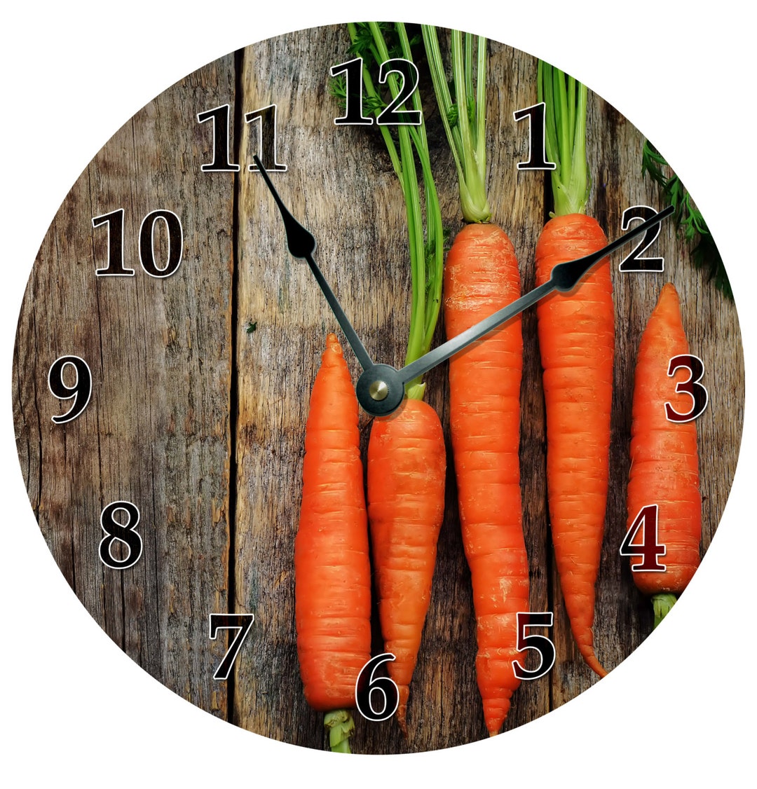 CARROTS ON WOOD Surface Clock Extra Large 15 Wall Clock - Etsy