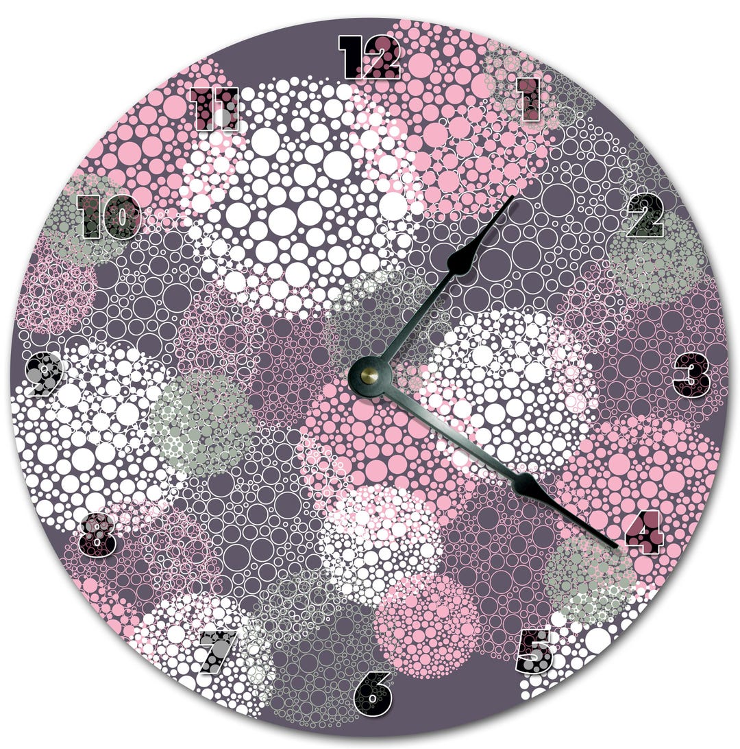 Dotted Circle Clock: Purple Living Room Decor (10.5") - Etsy