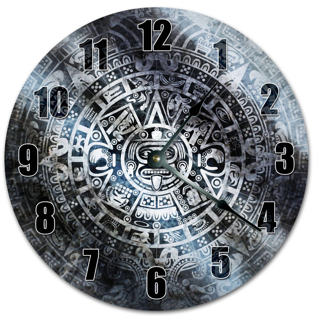 Aztec Calendar Clock: 10.5" Totem Design, Silent Home Decor - Etsy