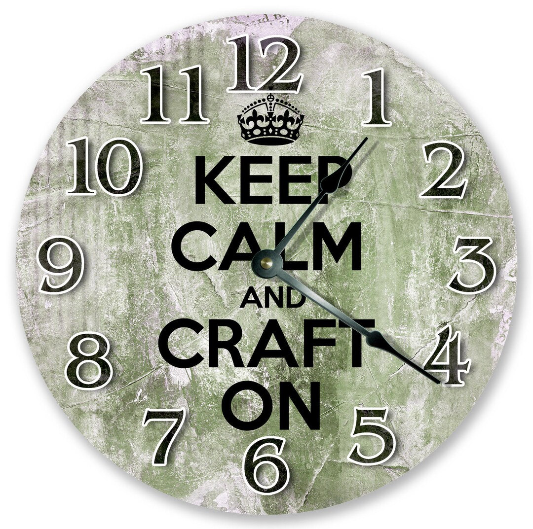 10.5" Keep Calm and Craft on Clock - Motivational Clock - Living Room ...