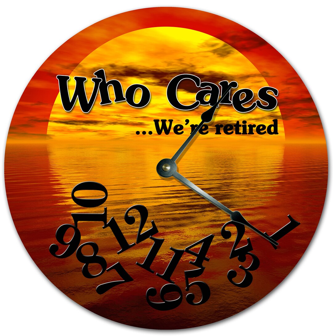 Who Cares We're Retired Clock: Full Moon at Sea, 10.5" Living Room ...