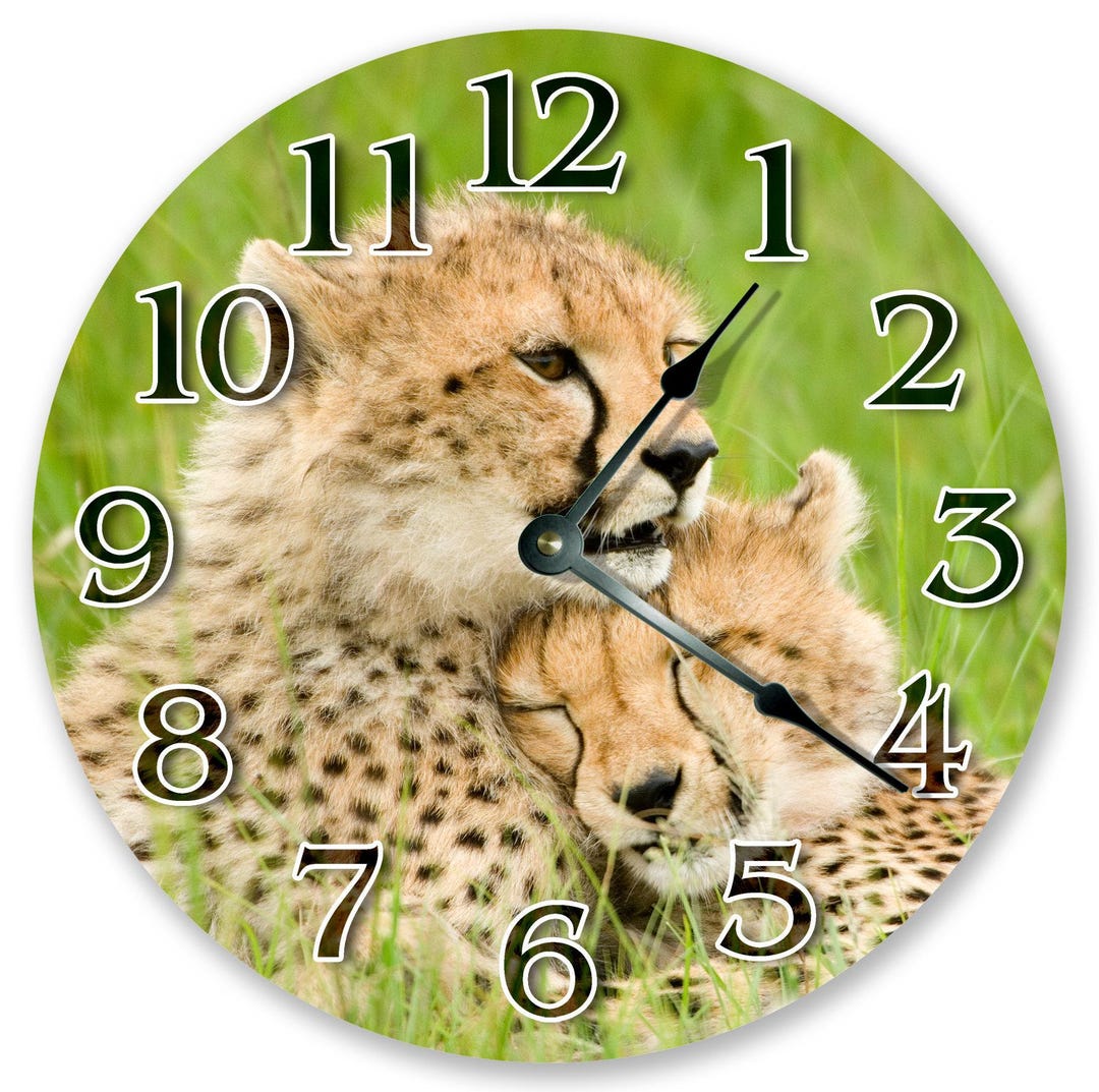 Cheetahs Wall Clock: Silent 10.5" Animal Print Clock - Etsy