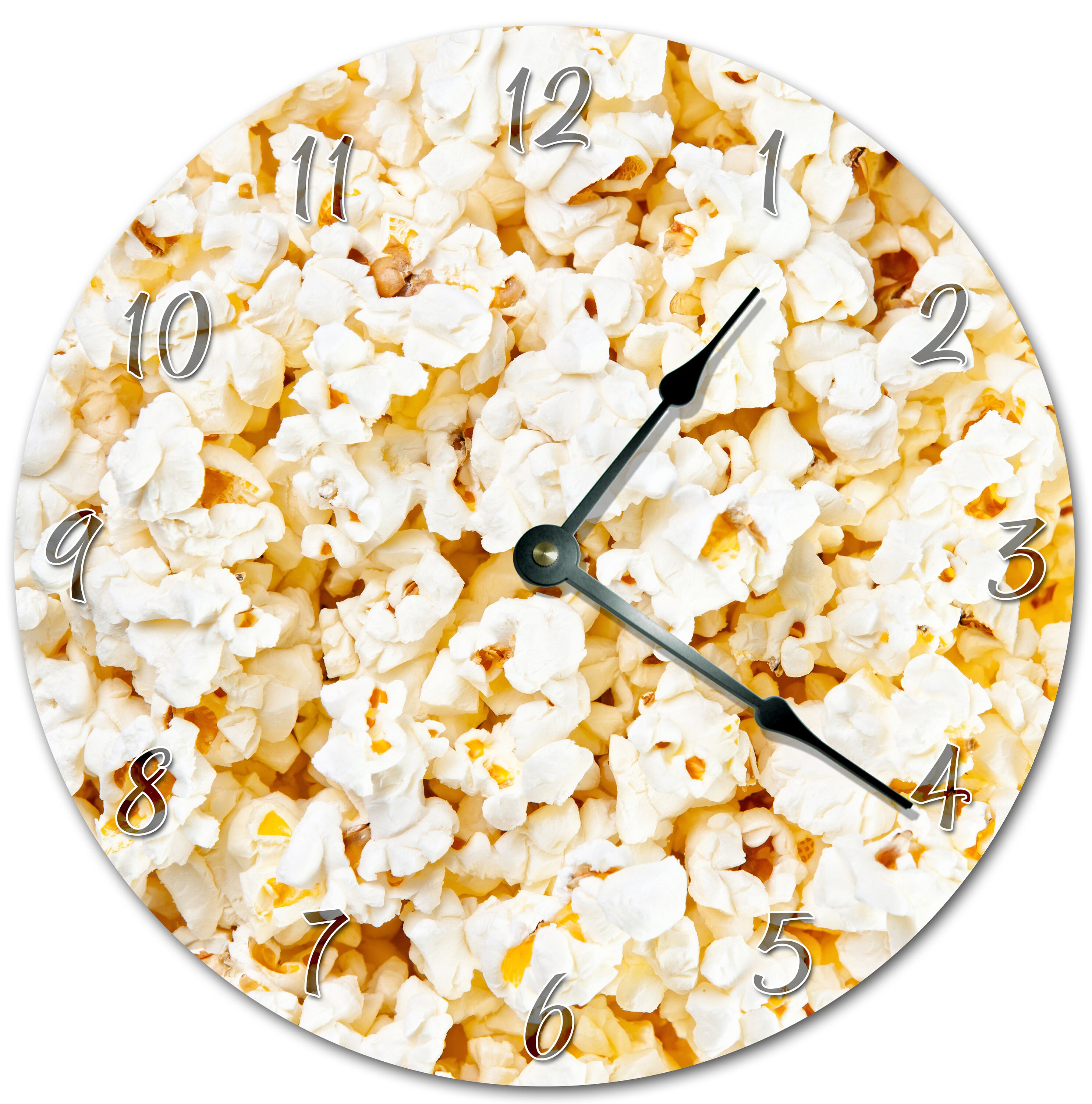10.5 White POPCORN Clock Living Room Clock Large | Etsy