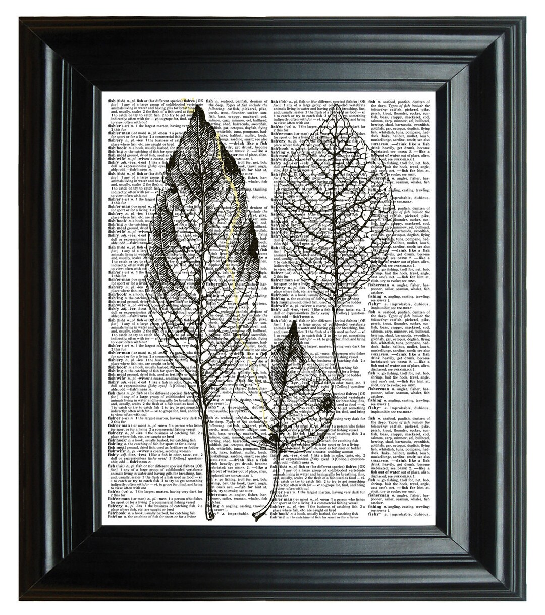 VINTAGE DICTIONARY PRINT, Dictionary Page, Leaves Vintage Print ...