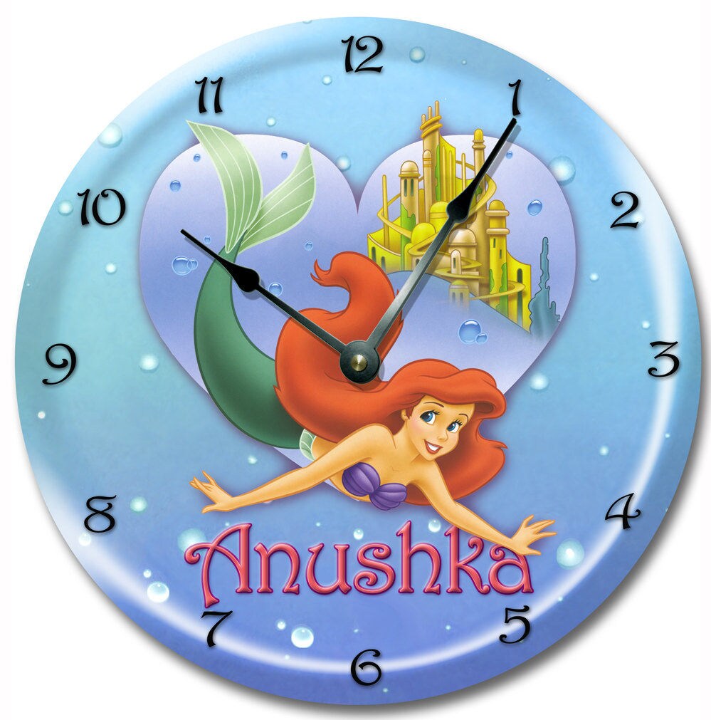 THE LITTLE MERMAID Personalized Wall Clock Disney Ariel - Etsy Singapore