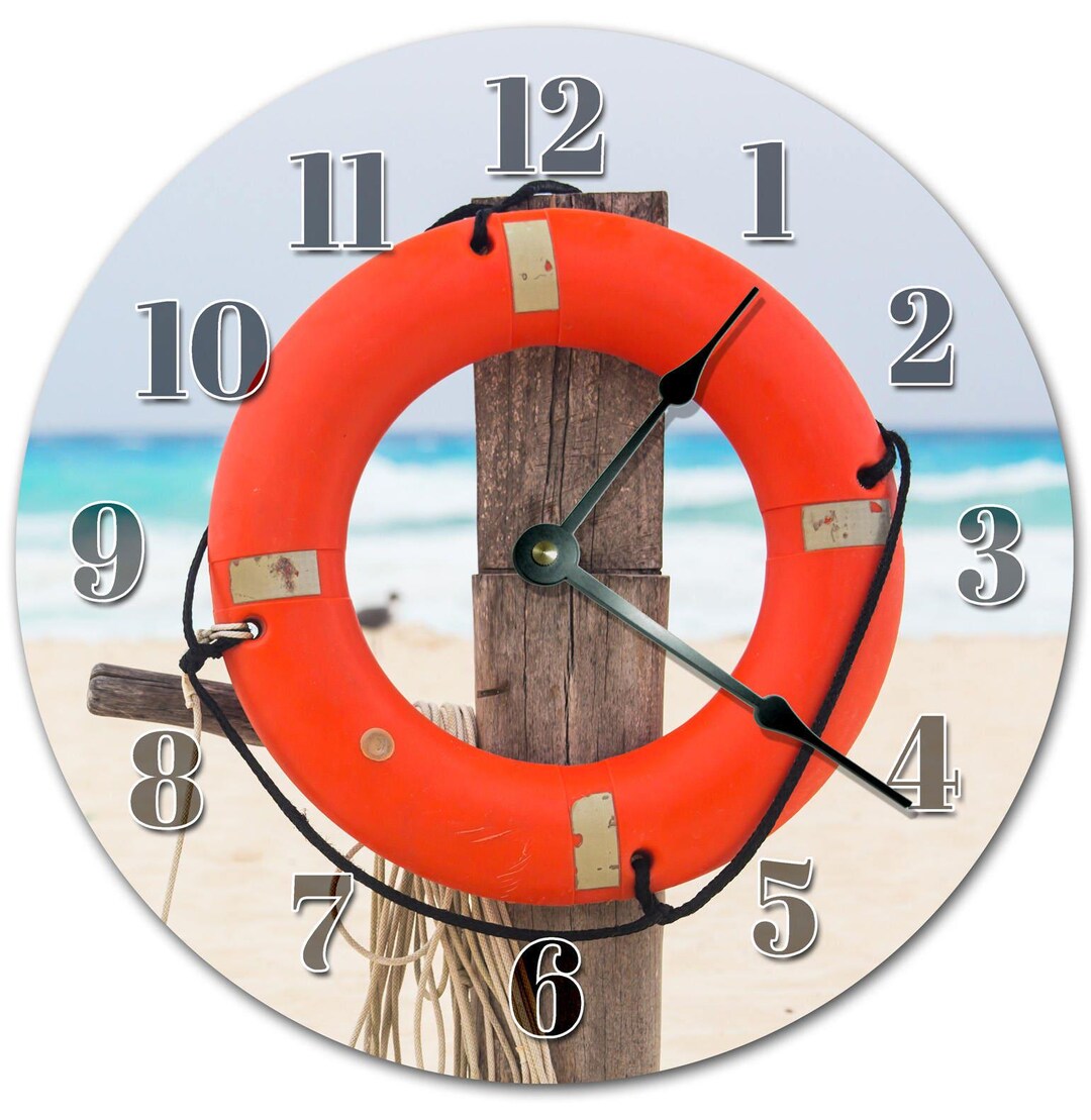 Life Buoy Clock: 10.5" Coastal Decor Wall Clock - Etsy