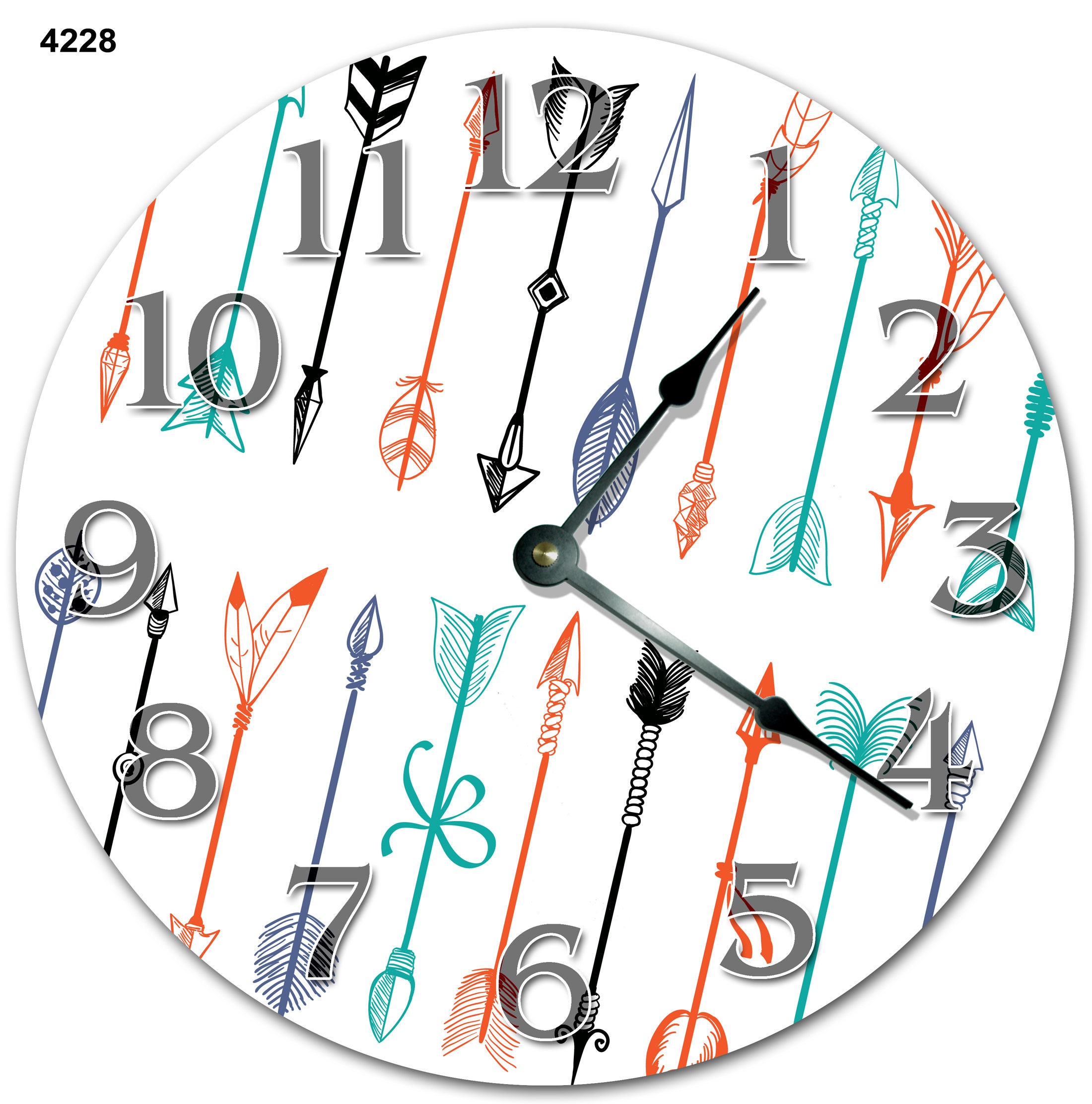 10.5 ARROWS ART Clock Living Room Clock Large | Etsy