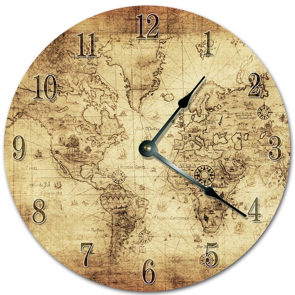 Old World Map Clock - Etsy
