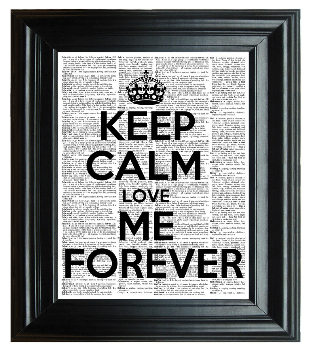 Keep Calm Love Me Forever Vintage Print VINTAGE DICTIONARY - Etsy