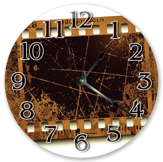 10.5 VINTAGE SCRATCHED FILM Clock Living Room Clock | Etsy