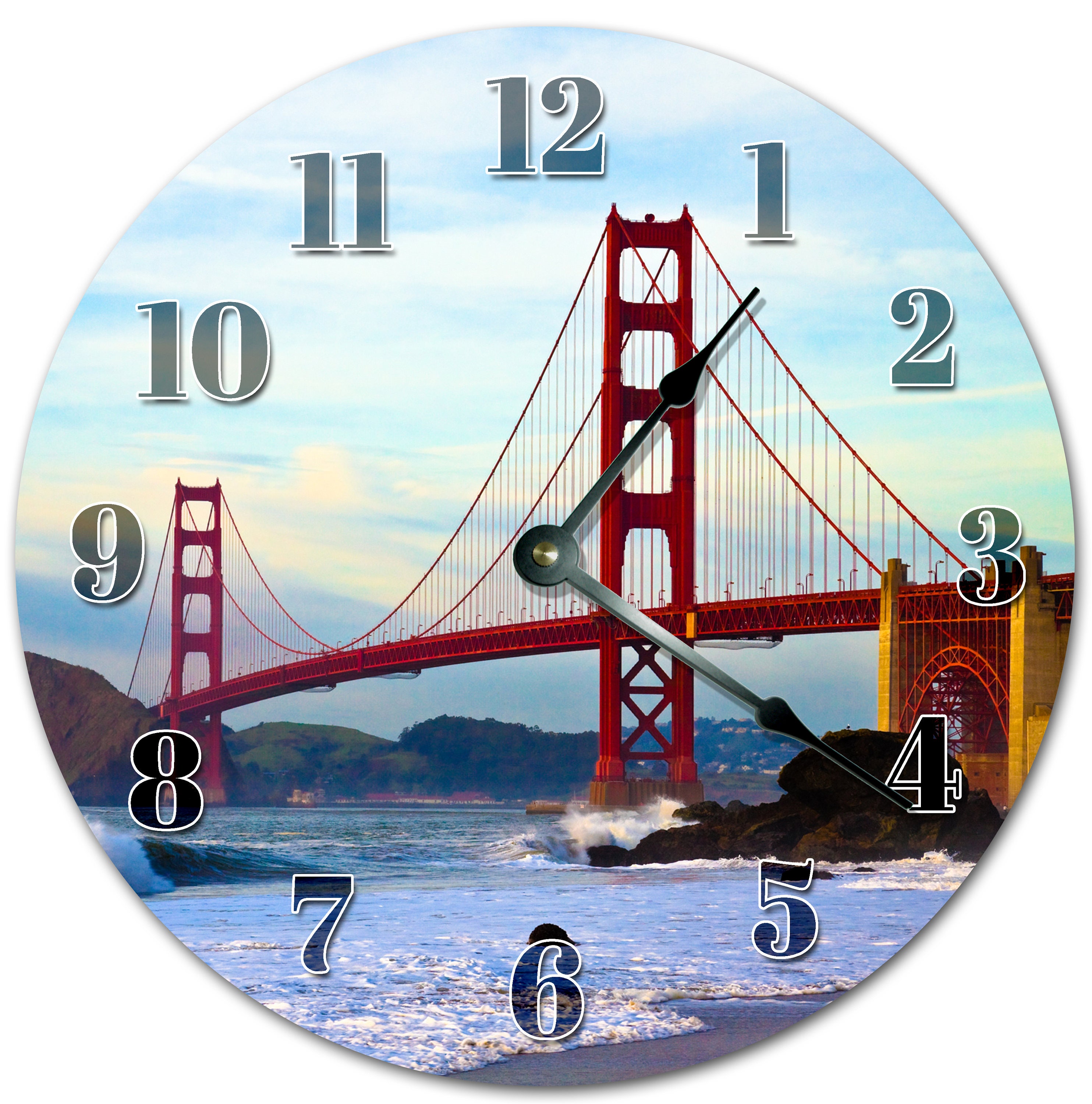 Golden Gate Bridge Clock: 10.5" Silent MDF Wall Decor - Etsy