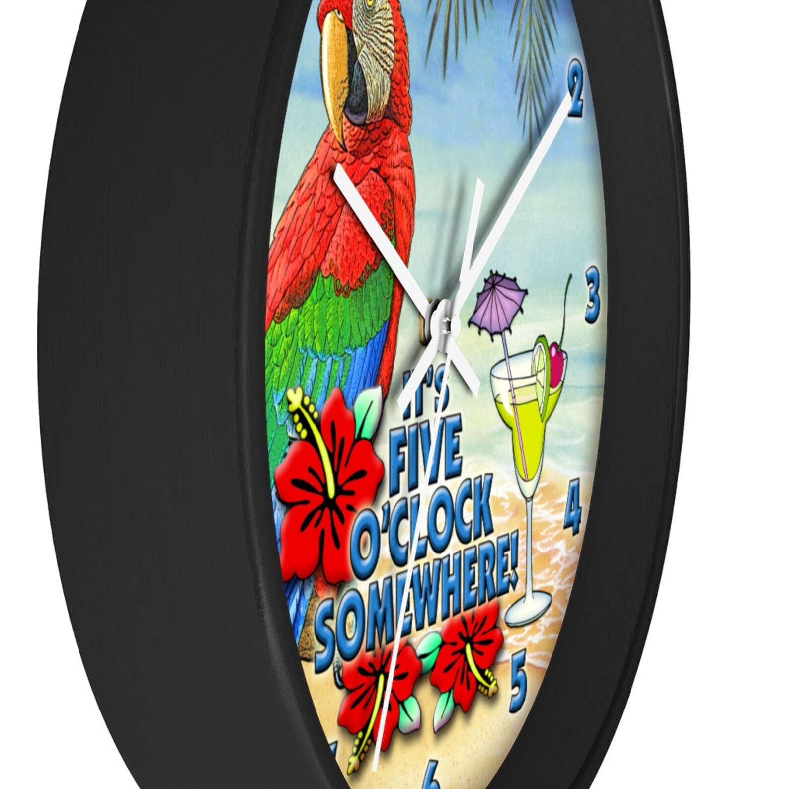 5 O'CLOCK SOMEWHERE SILENT Wall Clock Modern Home Decor - Etsy