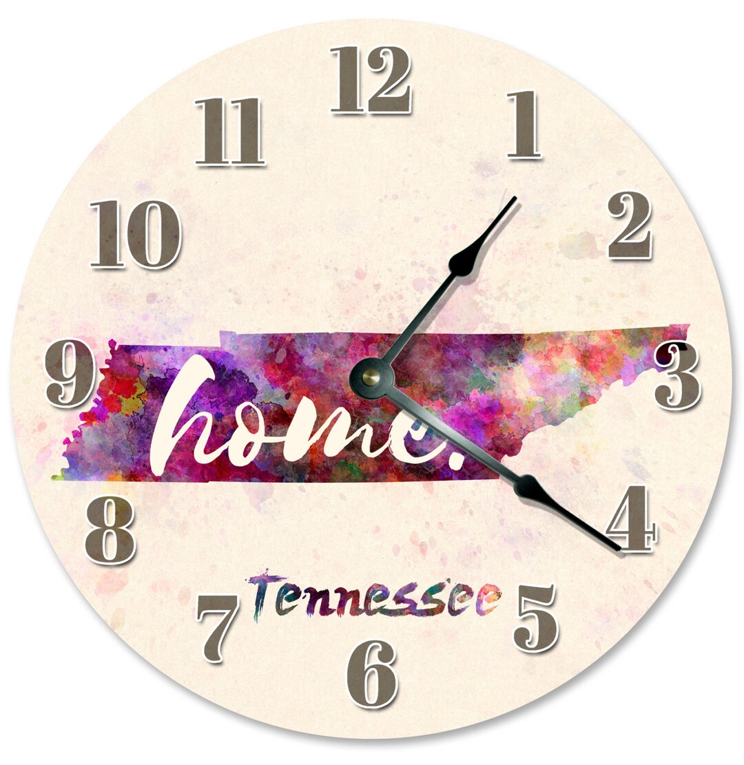 TENNESSEE Home State Clock Large 10.5 Inch Clock Novelty Clocks Wall ...
