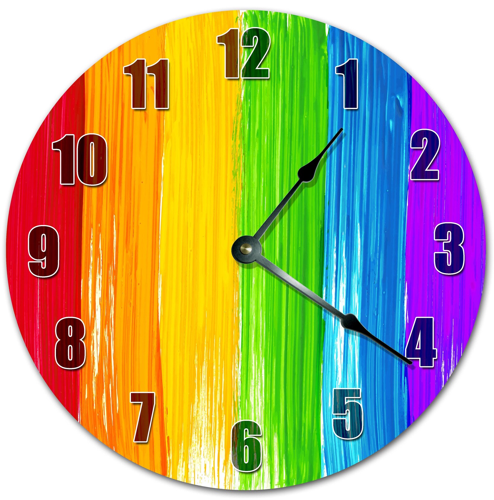 Rainbow Color Wall Clock - 10.5" Silent Home Decor - Etsy