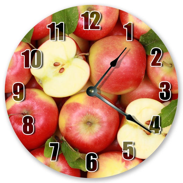 Red Apple Clock - Etsy