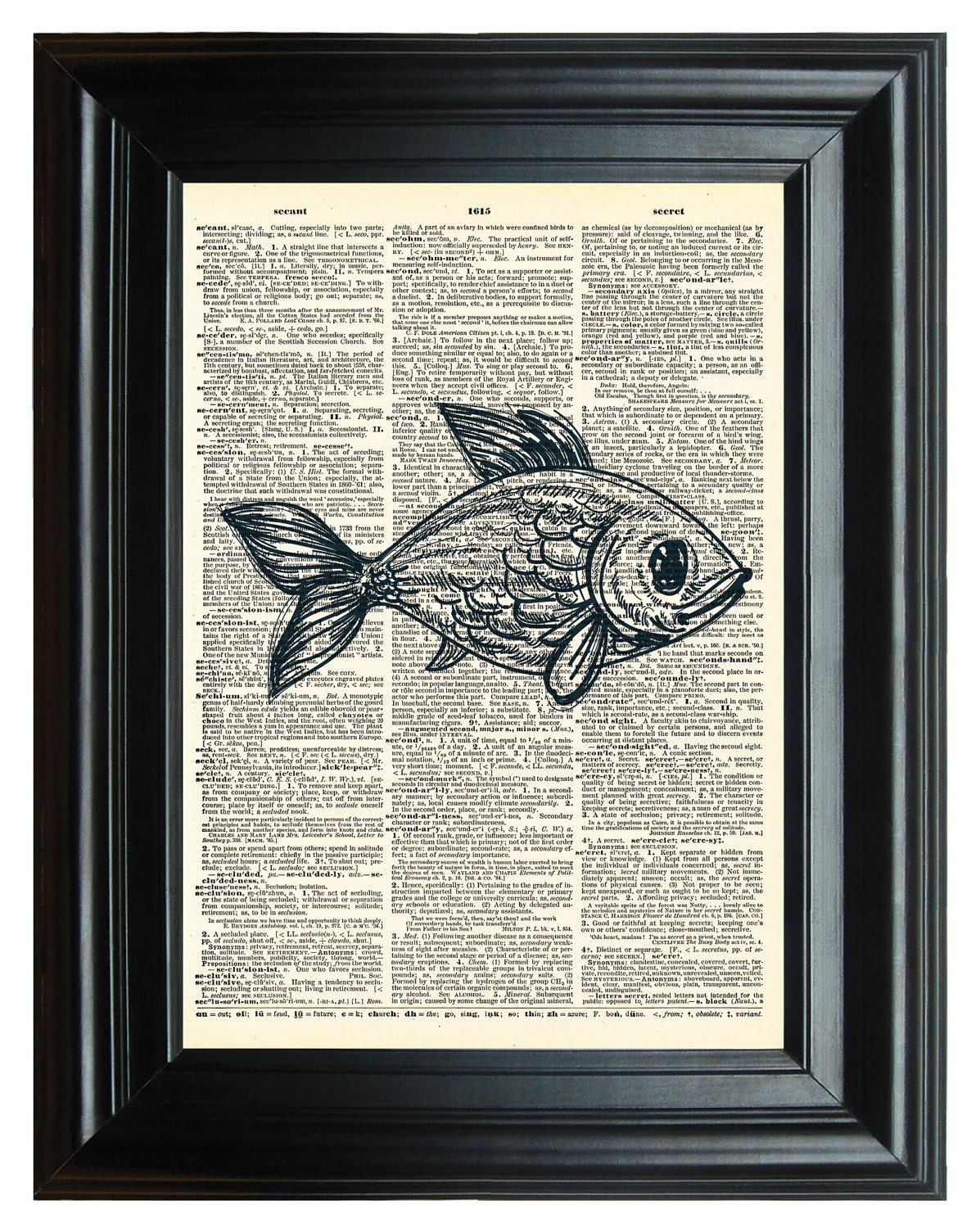 Upcycled dictionary art print VINTAGE DICTIONARY PRINT | Etsy