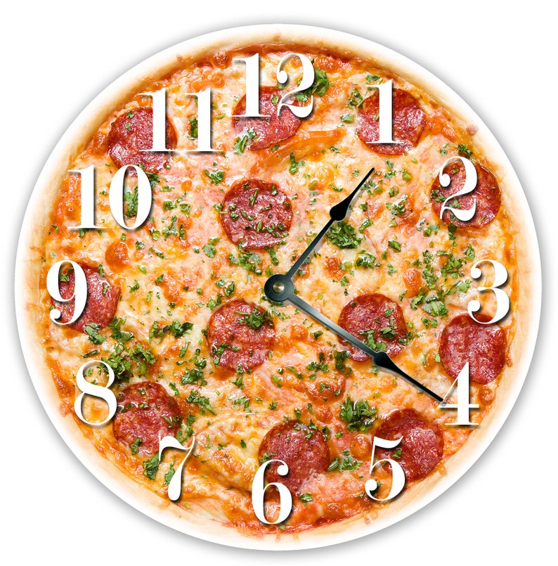 12 CHEESE PEPPERONI PIZZA Clock Large 12 Inch Wall - Etsy