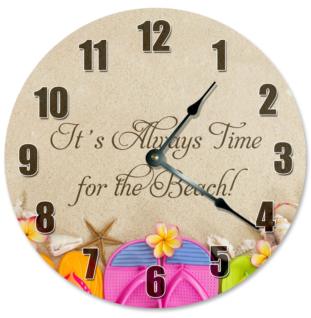 Beach Sandals Clock: 10.5" Coastal Wall Decor - Etsy