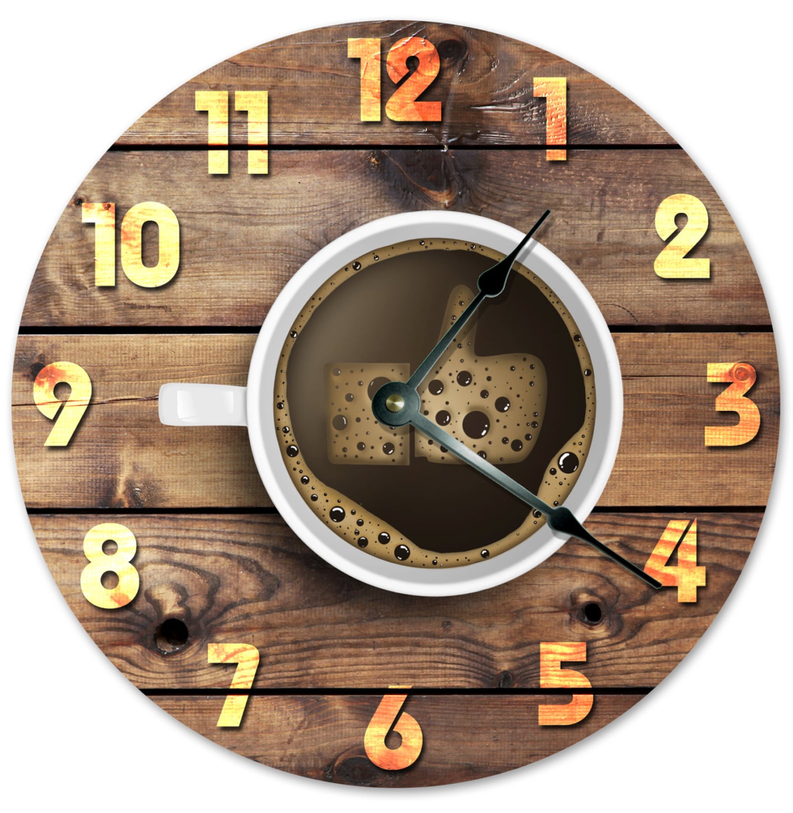 COFFEE LIKE THUMB Clock Large 10.5 Wall Clock 2048 | Etsy