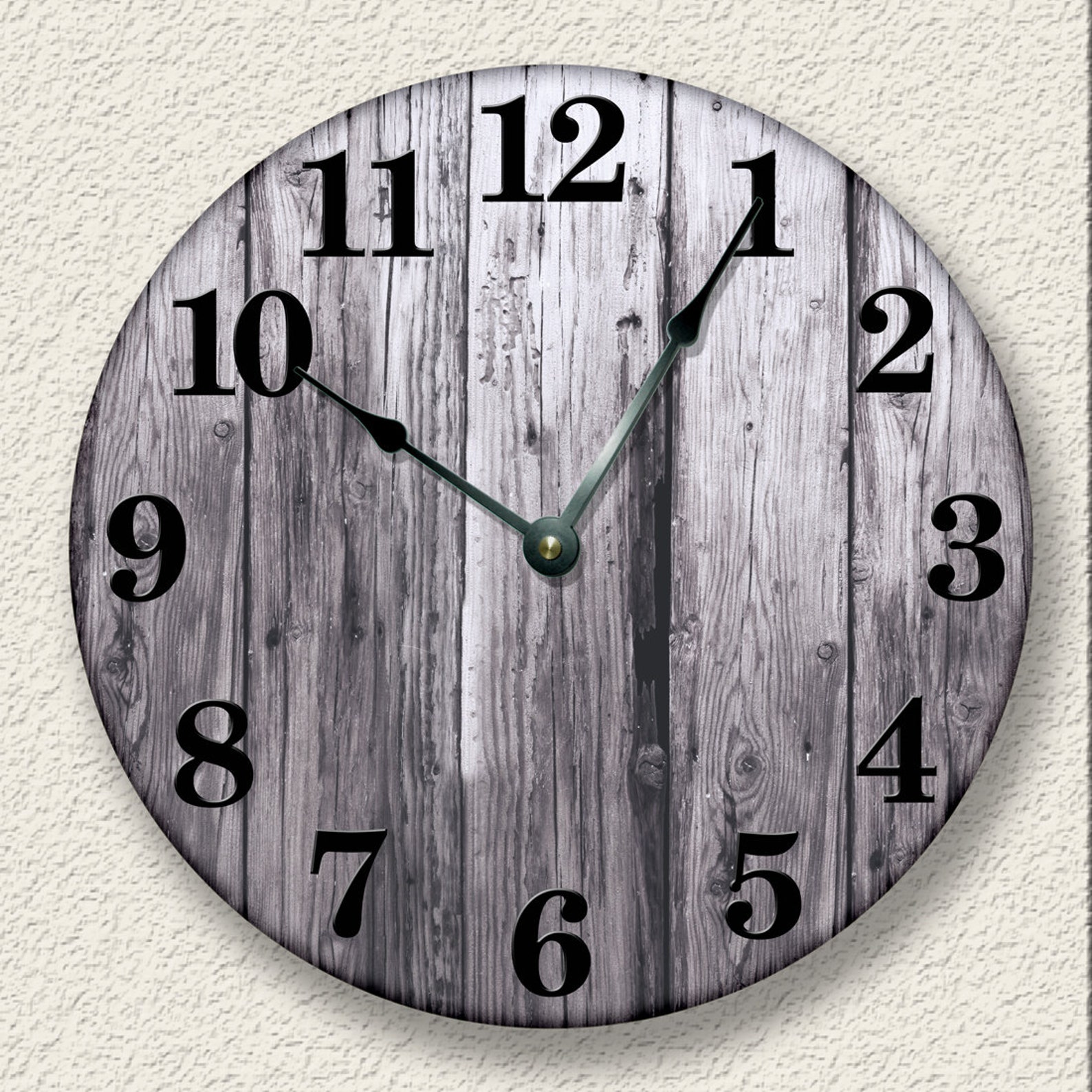 OLD BARN BOARDS Round Wall Clock Large Rustic Silent Clocks - Etsy