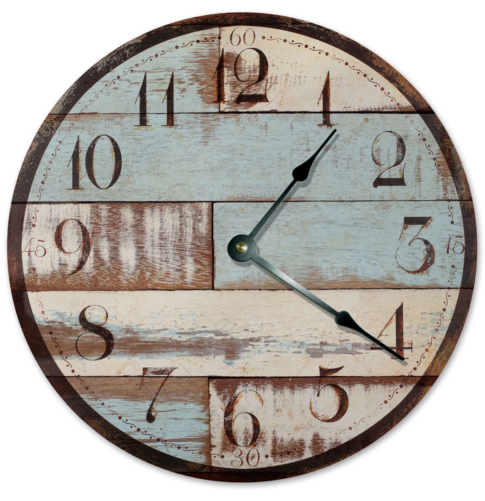 10.5 BLUE RUSTIC WOOD Boards Clock Rustic Clock Large - Etsy Canada
