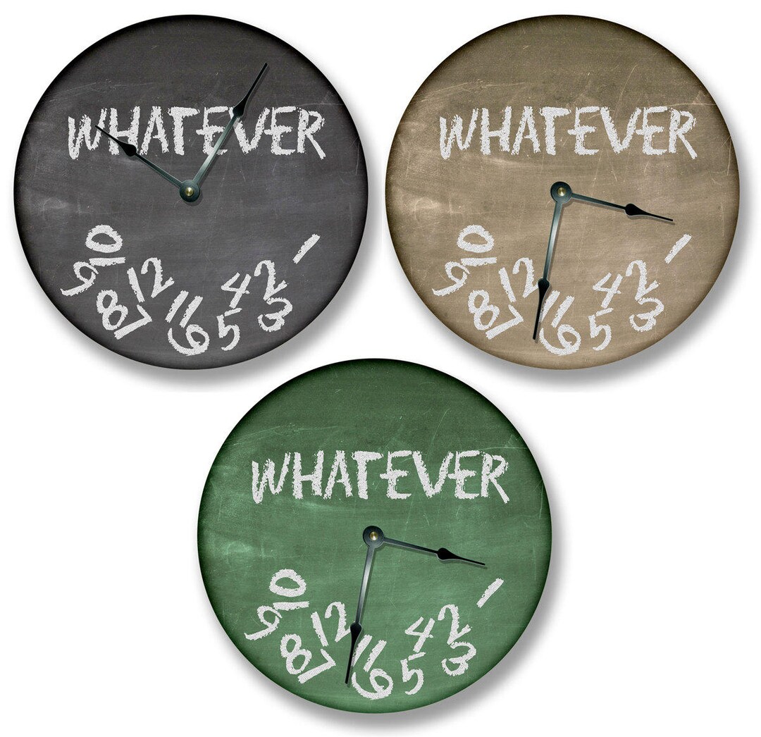 WHATEVER WALL Clock Reloj de pizarra Reloj de pared grande de 10.5 ...