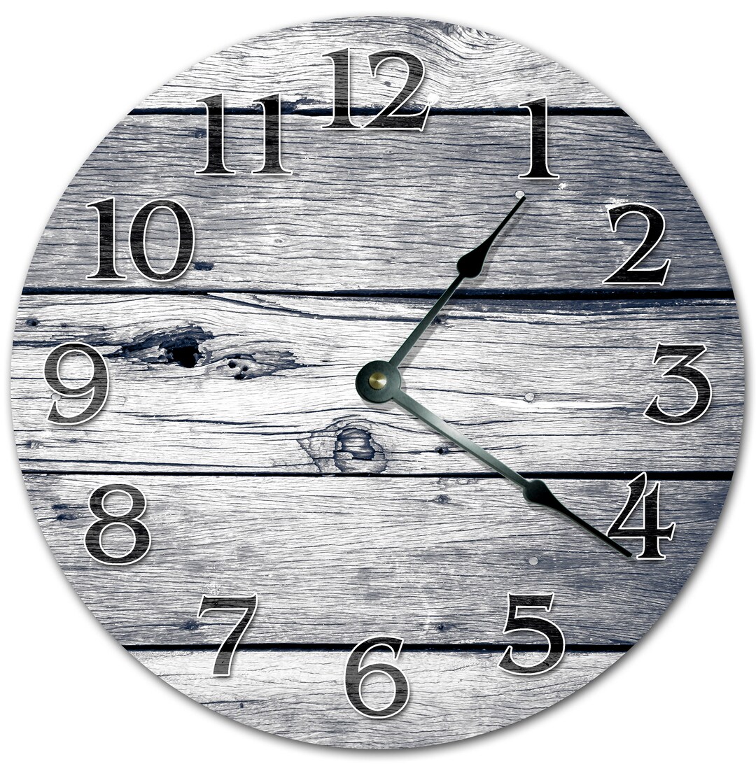 10.5" WOODS Clock - Living Room Clock - Large 10.5" Wall Clock - Home ...
