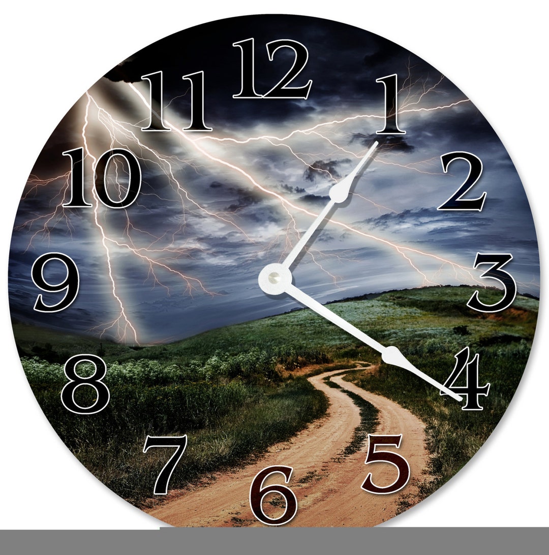 LIGHTNING STORM Clock - Large 10.5" Wall Clock - 2265 - Etsy
