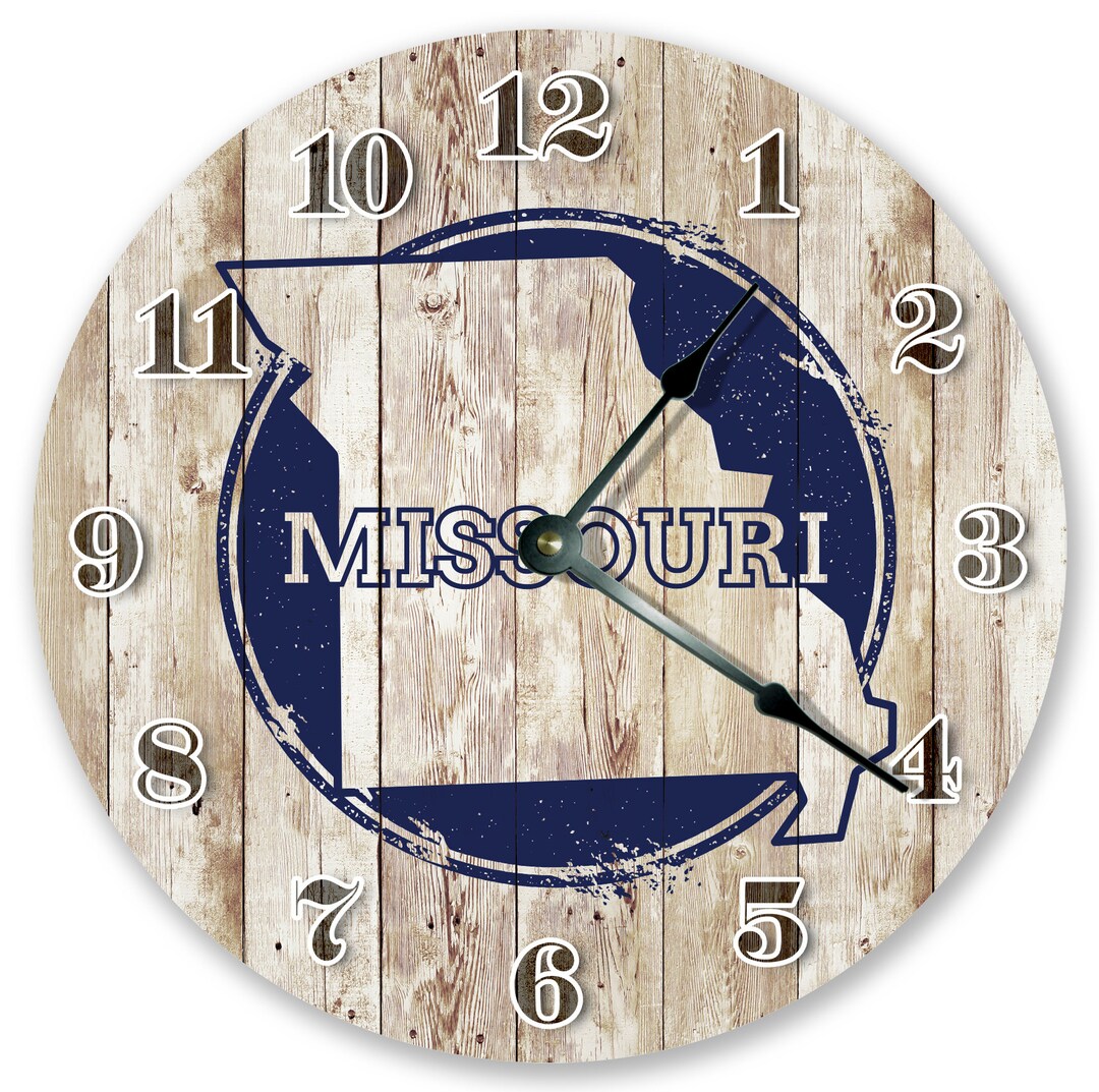 Missouri State Clock: 10.5" Round Wood Wall Decor - Etsy