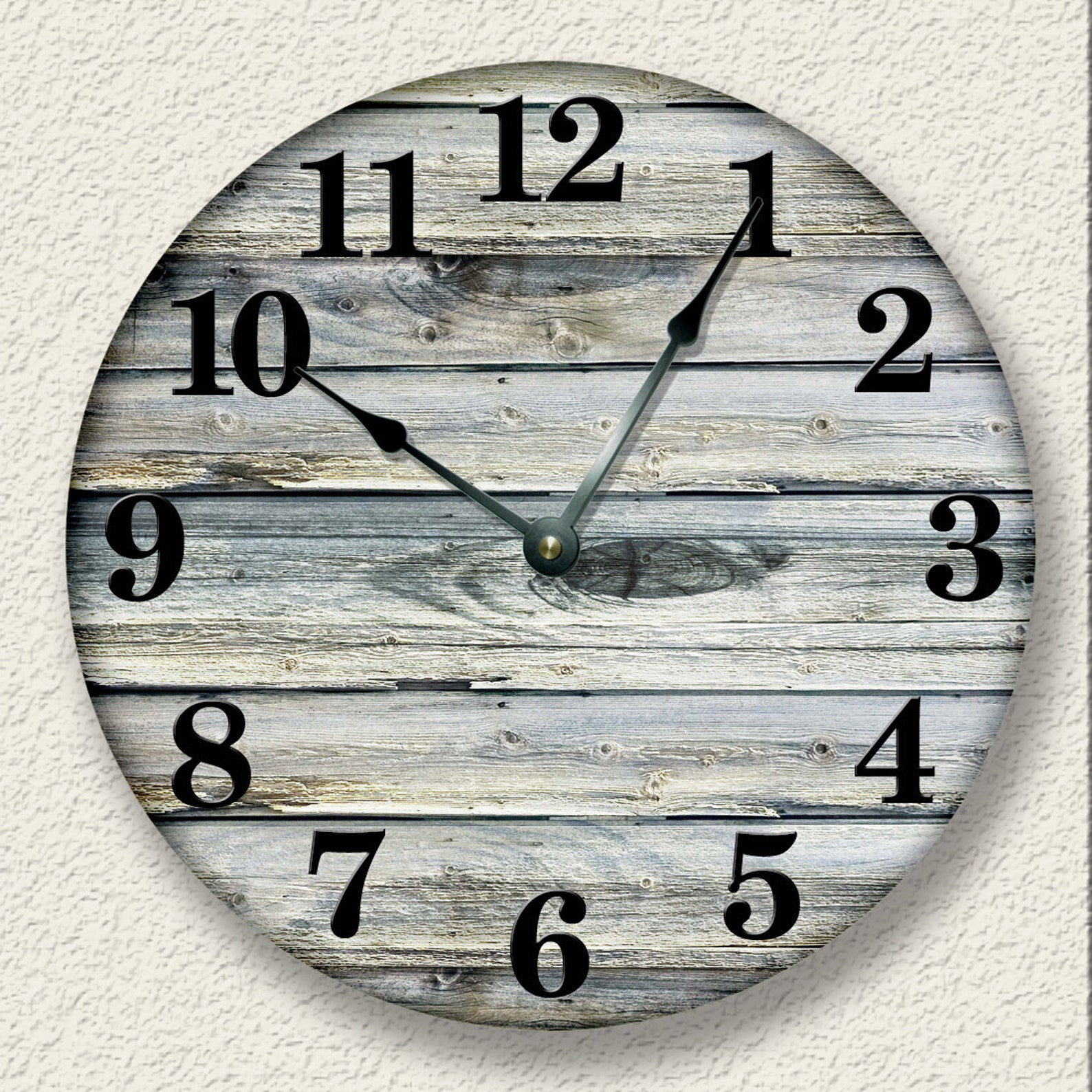 OLD BARN BOARDS Round Wall Clock Large Rustic Silent Clocks | Etsy