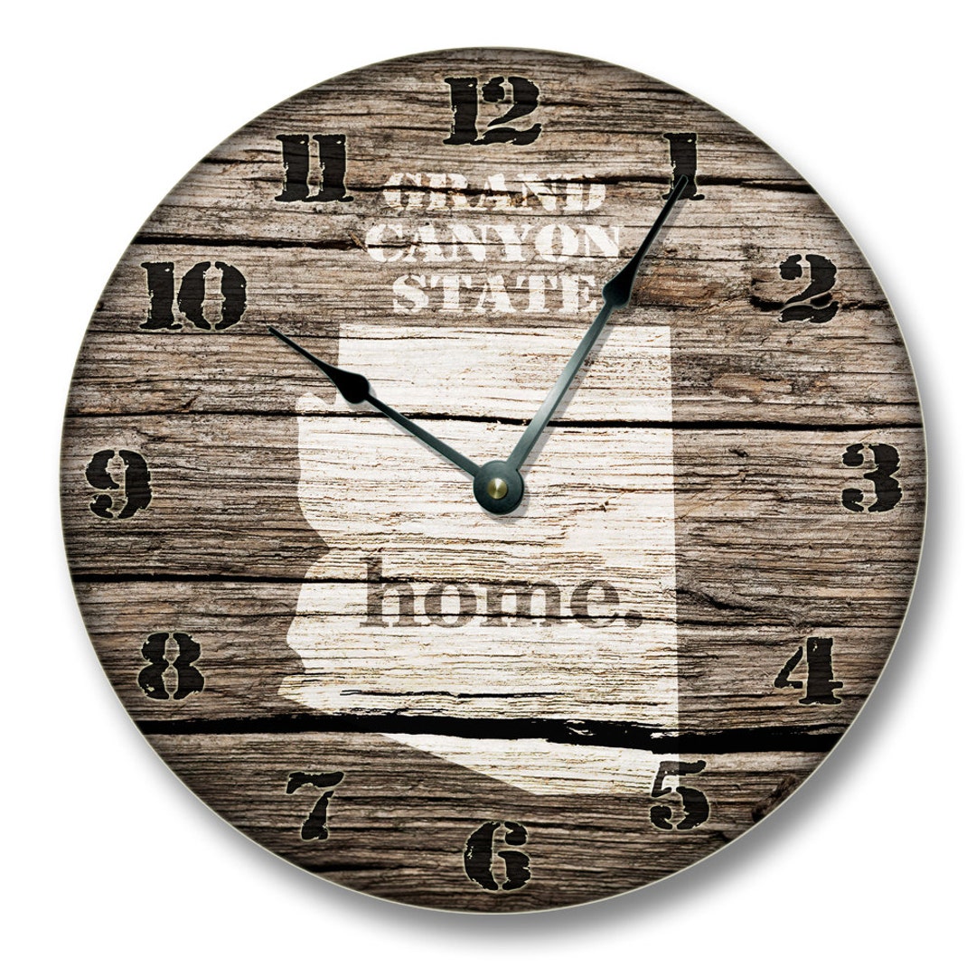 Arizona State Wood Wall Clock: Grand Canyon Homeland Decor (10.5") - Etsy