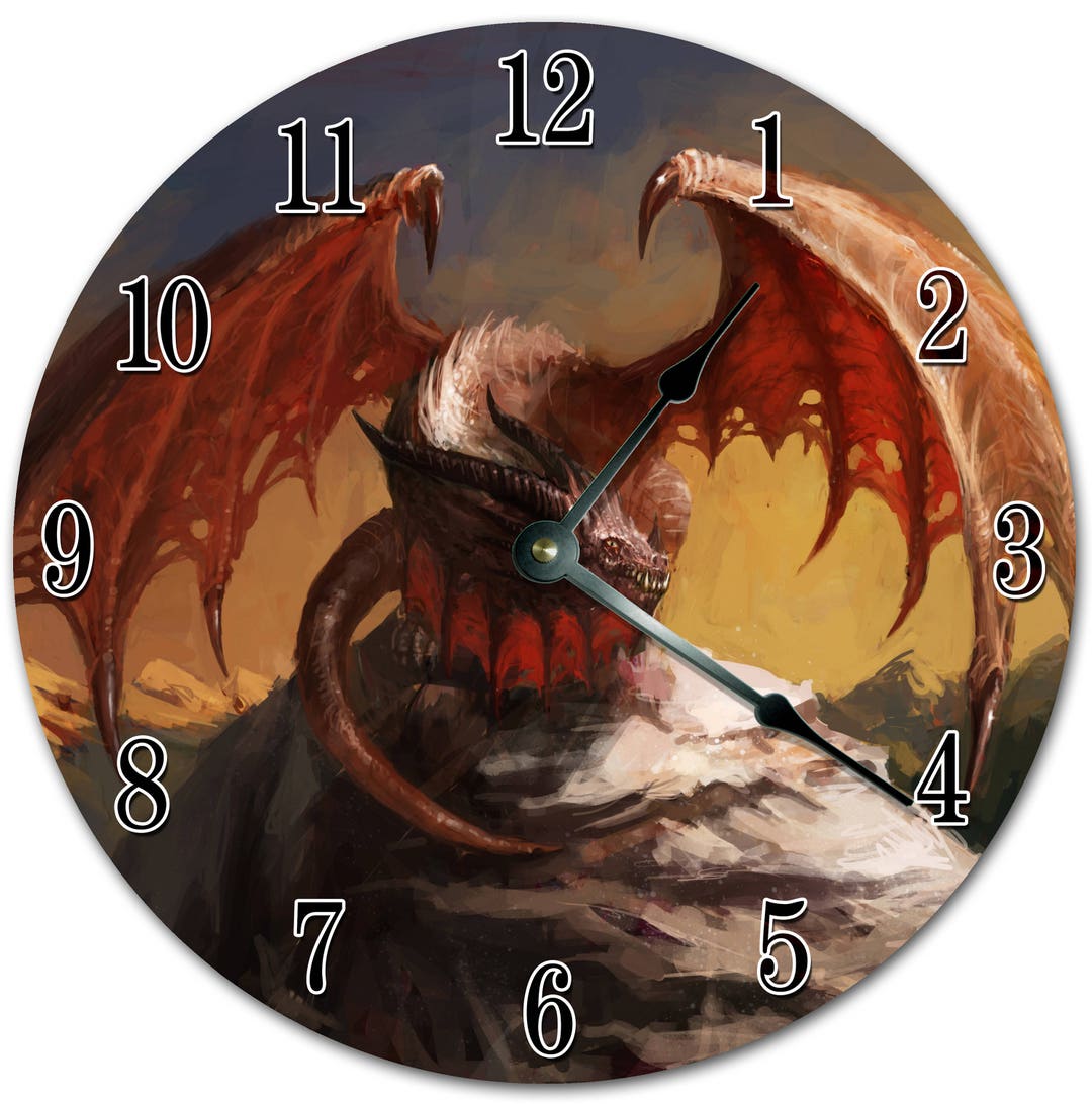 Dragon Art Clock: 10.5" Fantasy Home Decor - Etsy