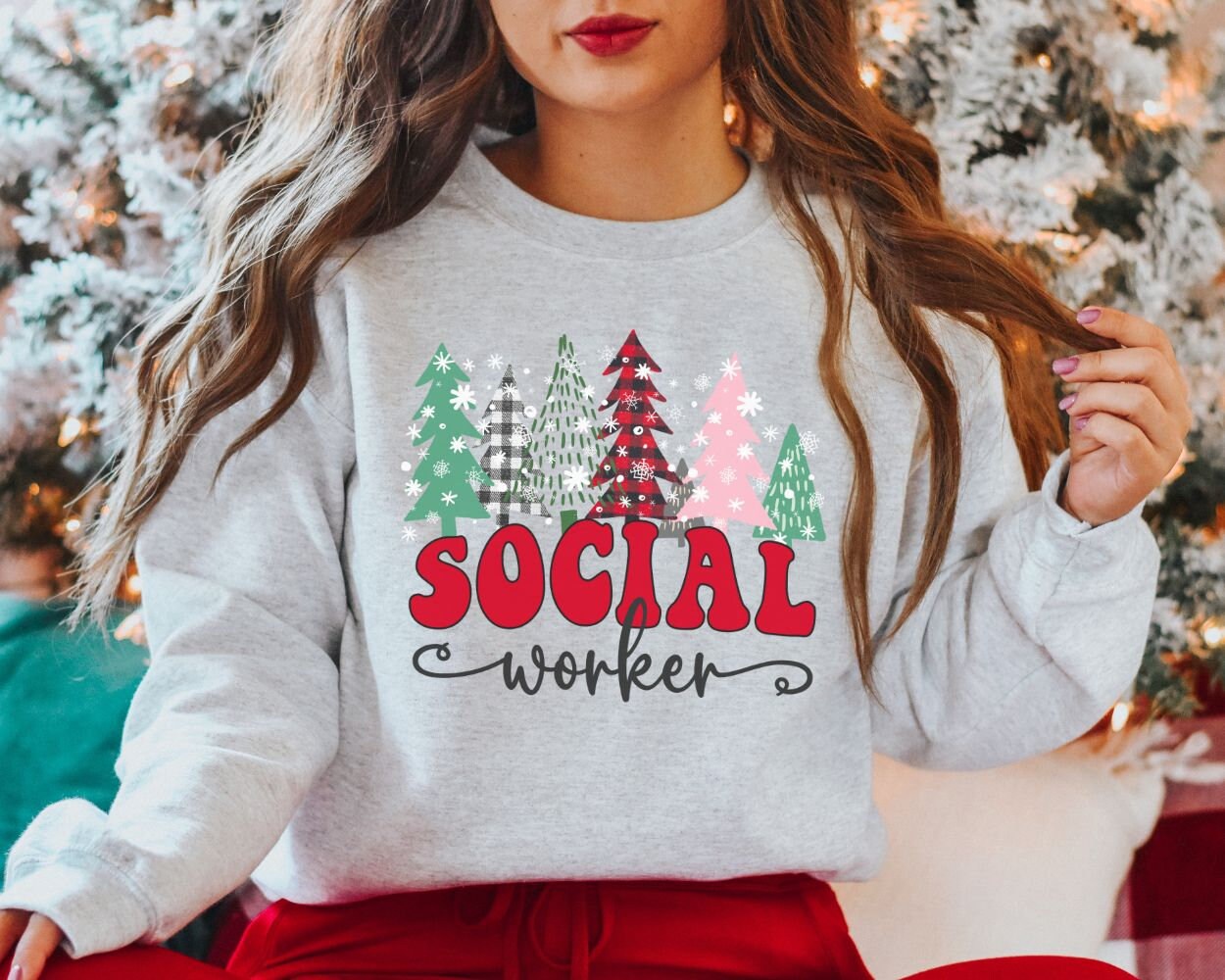 Social Worker Christmas Sweatshirt, Christmas Social Worker gift ...