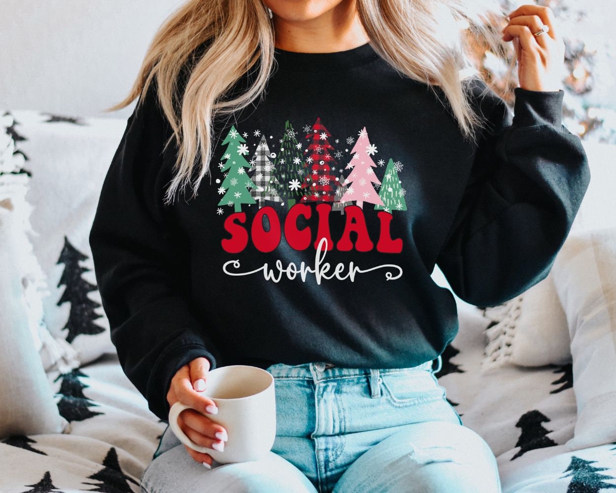 Social Worker Christmas Sweatshirt, Christmas Social Worker gift ...