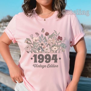 1994 Shirt, 30th Birthday Shirt, Flower 1994 Birth Year Number Shirt ...