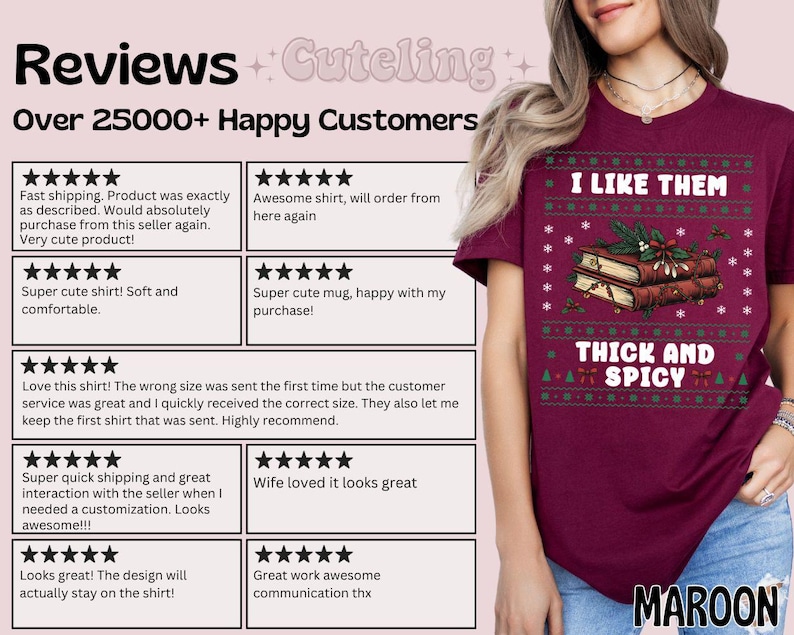 I Like Them Thick and Spicy Shirt, Funny Christmas Shirt, Spicy Reader ...