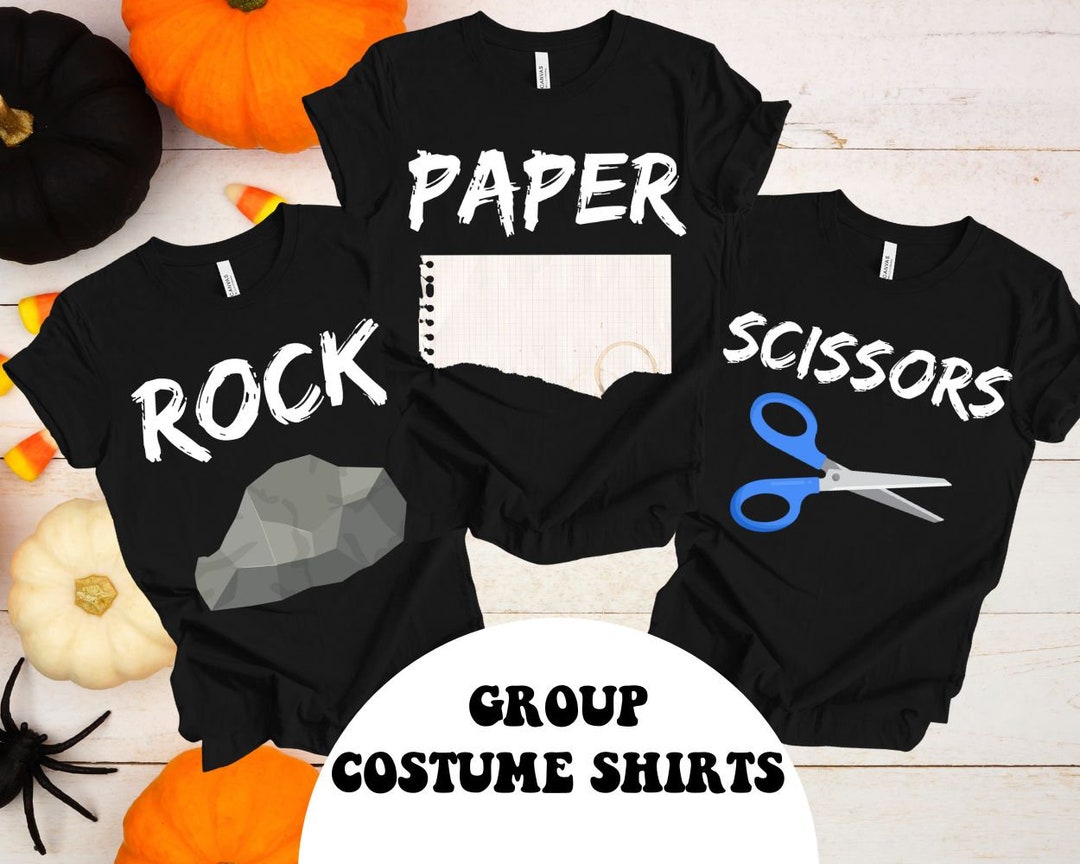 Halloween Group T-shirts, Funny Matching Costume Shirts, Rock Paper ...