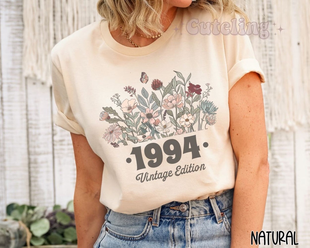 1994 Shirt, 30th Birthday Shirt, Flower 1994 Birth Year Number Shirt ...