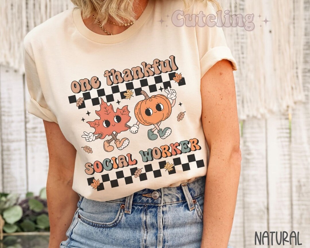 Thankful Social Worker Shirt, Fall Social Work Shirts, Cute Thankful ...